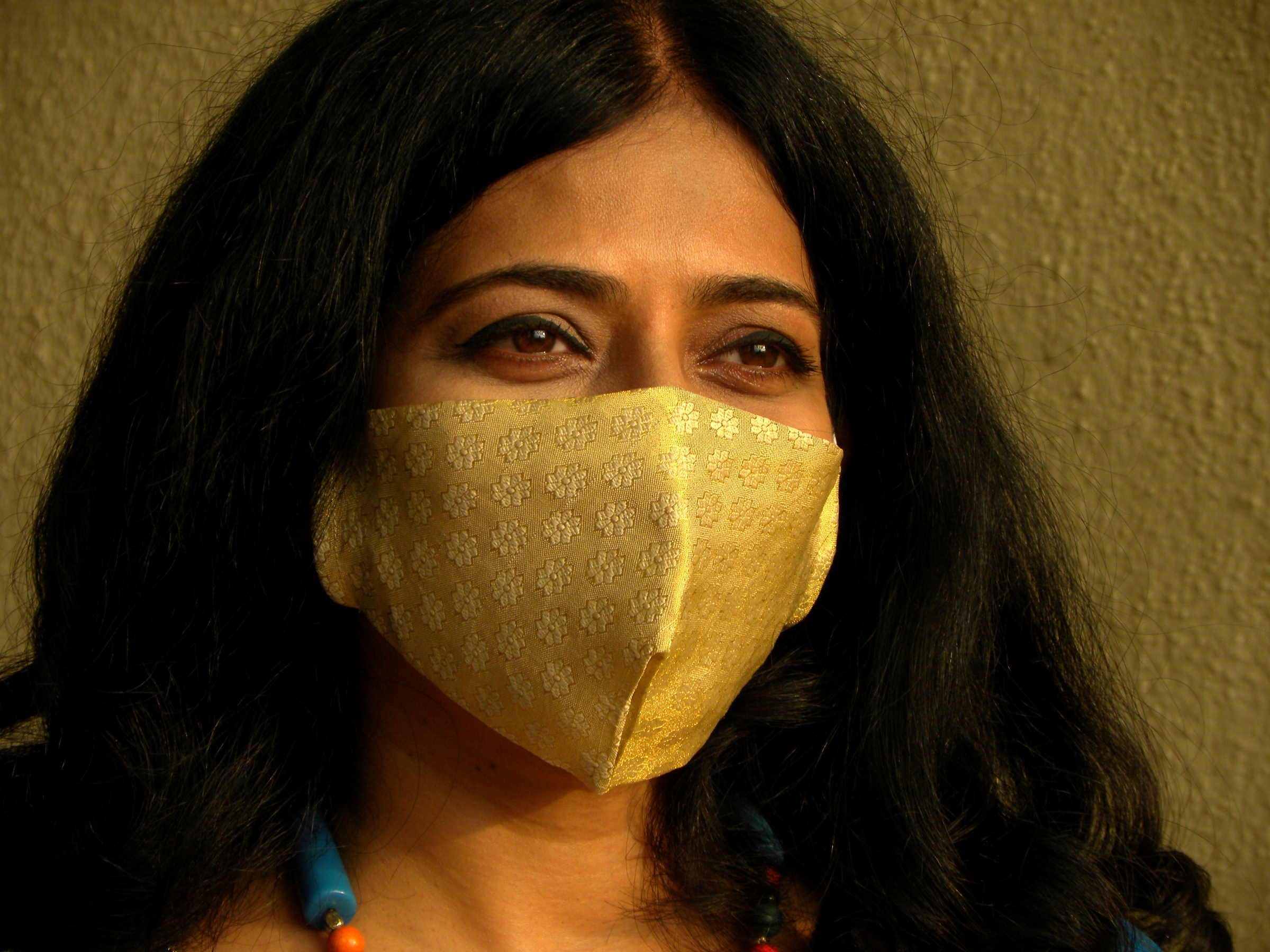 Stay Safe Gold Brocade Mask | Calyz Textiles