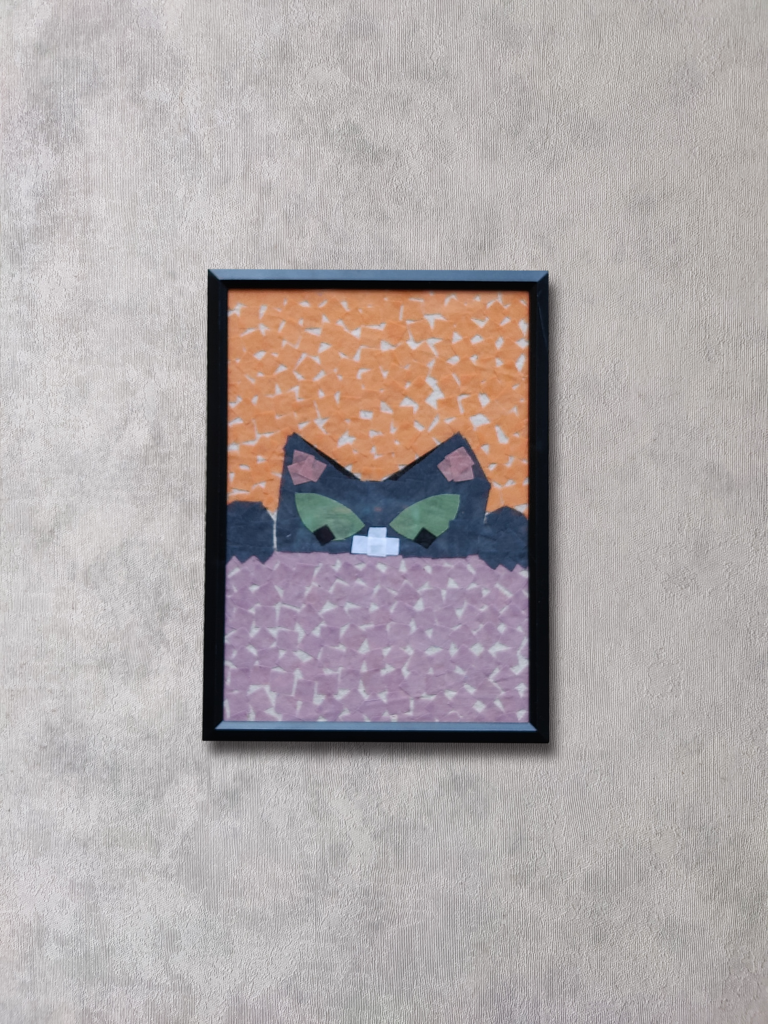 Grey Cat Art Frame | Calyz Textiles
