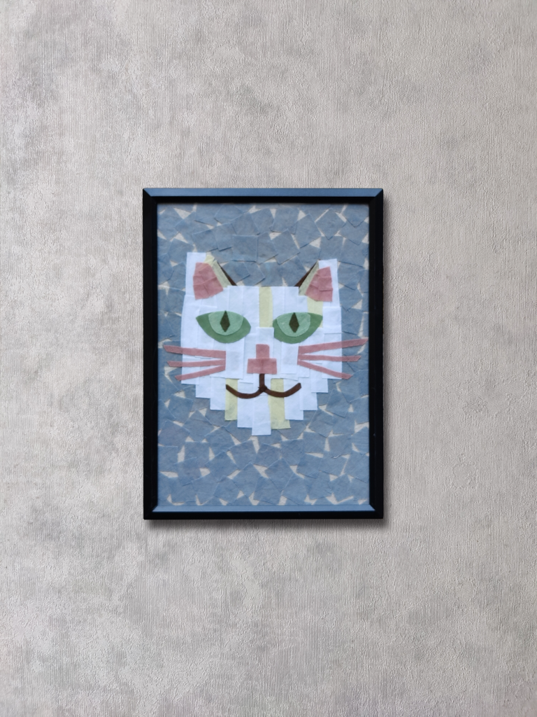 White Cat Art Frame | Calyz Textiles