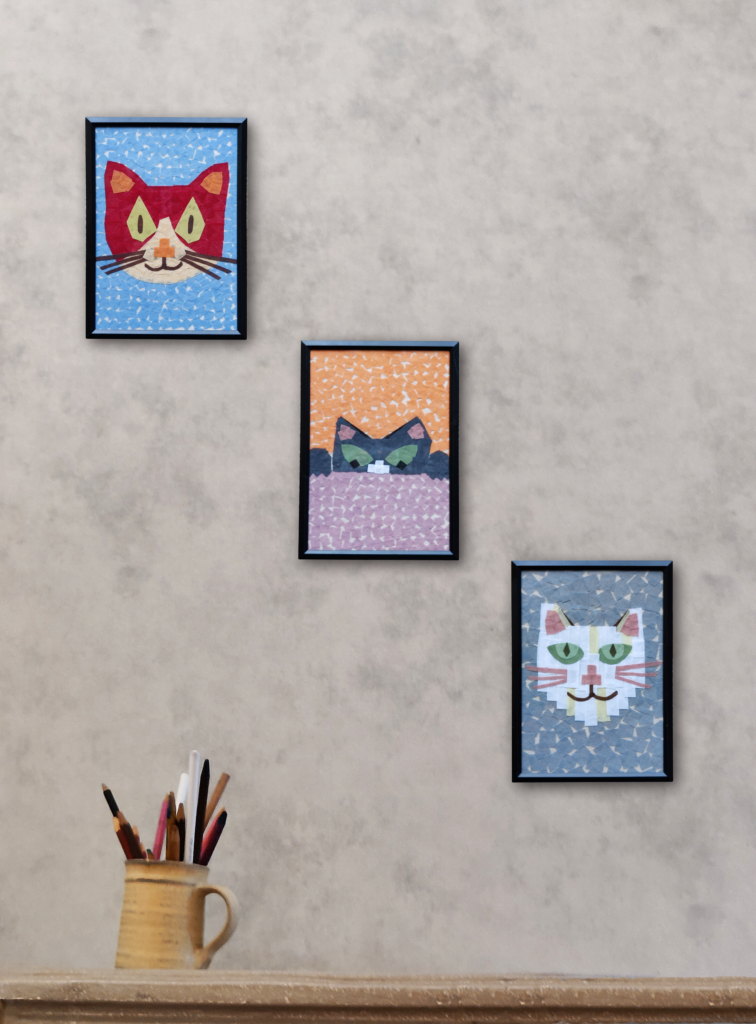 Grey Cat Art Frame | Calyz Textiles